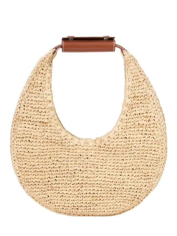Staud Moon Raffia Tote - Natural/tan