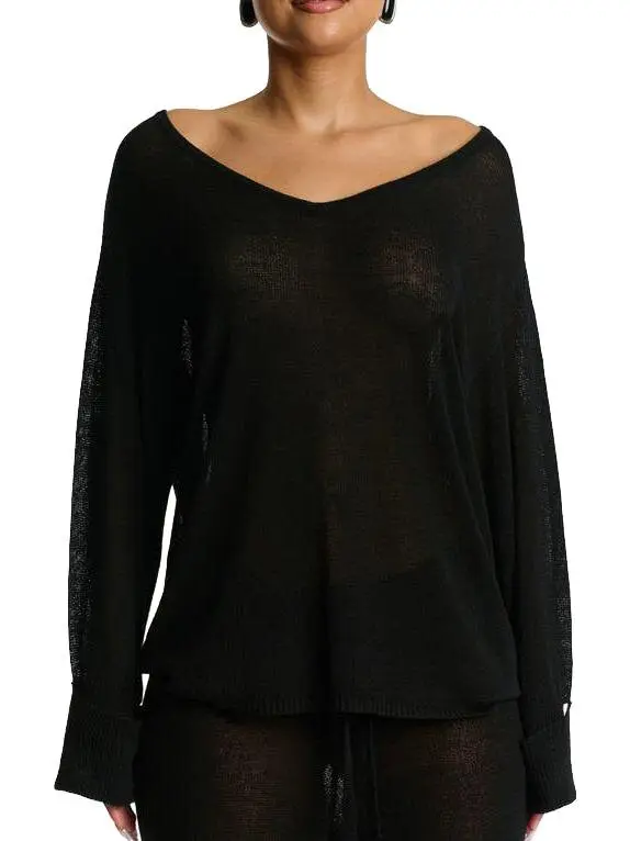 Naked Wardrobe Oversized Tunic Top - Black
