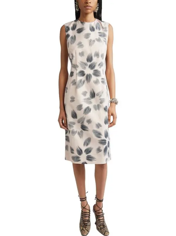 Dries Van Noten Delavina Orchid Petal Print Sheath Dress - Blush