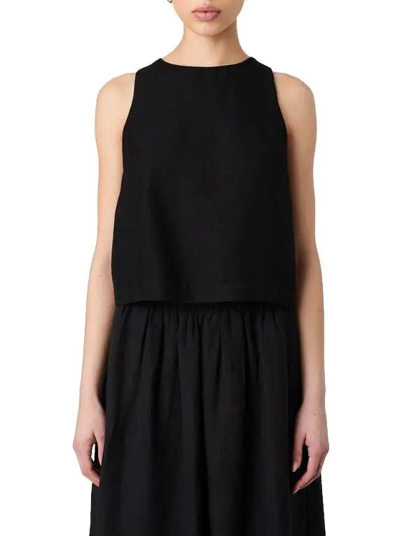 French Connection Birdie Sleeveless Trapeze Top - Black