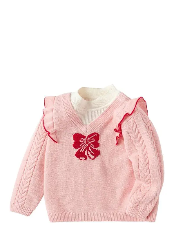 BALABALA Knit Sweater With Bow - Pink