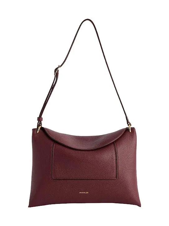 WANDLER Penelope Slouch Leather Shoulder Bag - Acai Crust