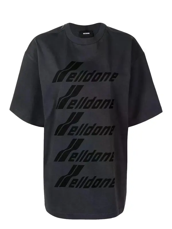 We11Done Logo-print Cotton T-shirt - Grey