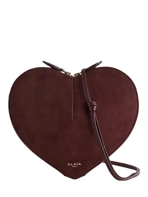 Alaïa Le Coeur Foil-print Logo Leather Shoulder Bag - Rouge Grenat