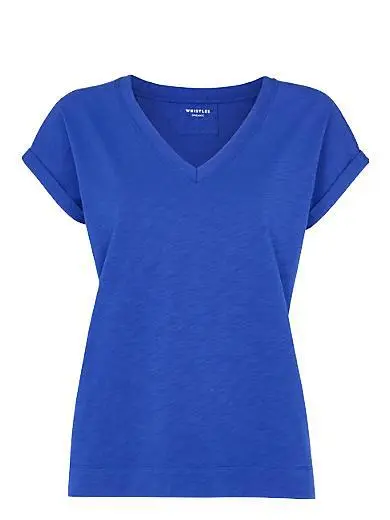Whistles Willa V-neck Cotton-jersey T-shirt - One-color