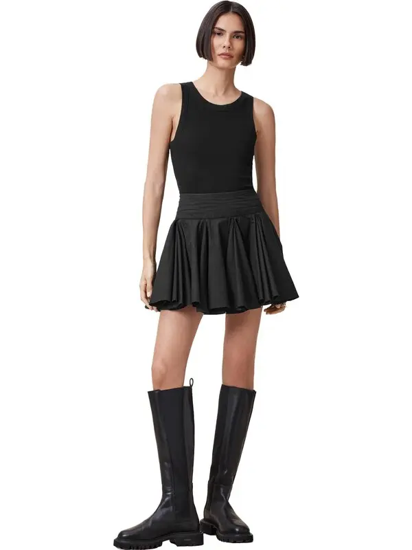 ALLSAINTS Tulip Cotton Mini Skirt - Black