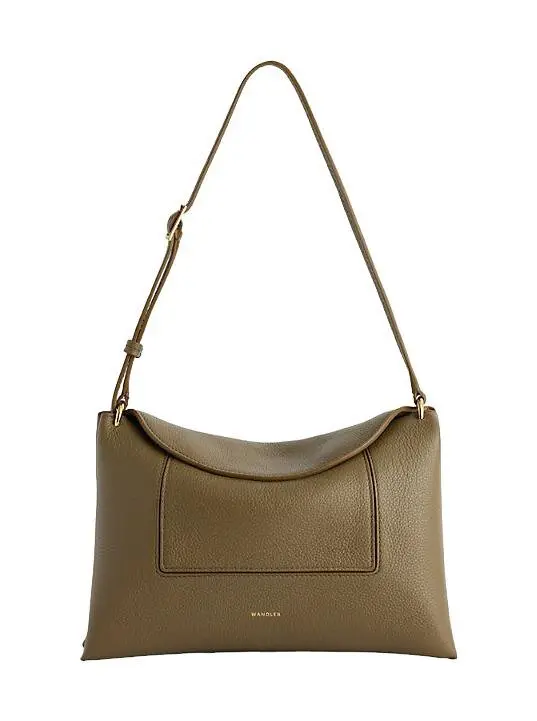 WANDLER Penelope Slouch Leather Shoulder Bag - Olive Crust