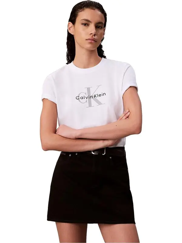 Calvin Klein Monologo Graphic T-shirt - Brilliant White