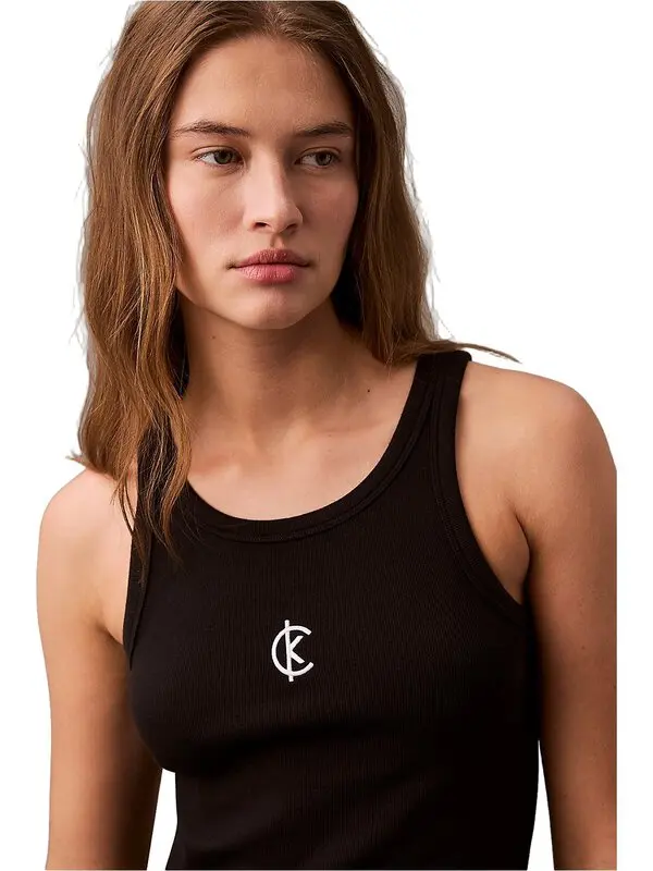 Calvin Klein Cotton Contour Rib Tank - Black