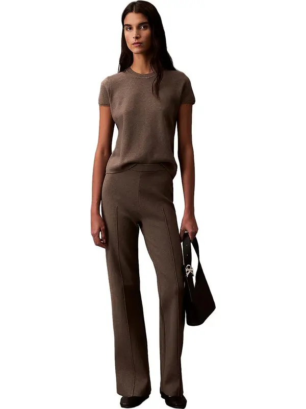 Calvin Klein Tech Knit Flared Pant - Shiitake Melange