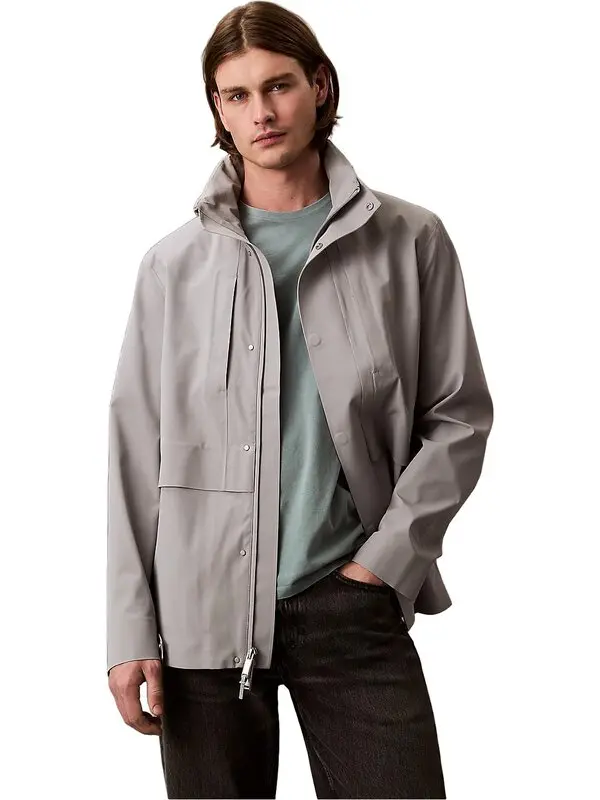 Calvin Klein Nylon Stretch Tech Jacket - Chiseled Stone