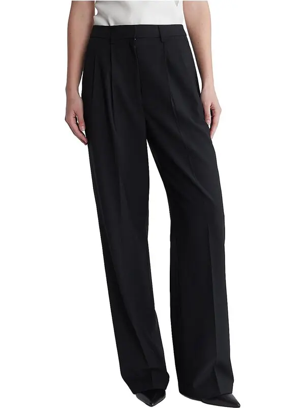 Calvin Klein Tailored Wide Leg Trousers - Black Beauty