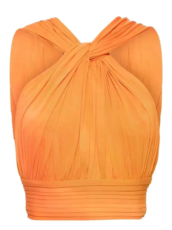 HERVE L. LEROUX Cut-in Multiway Cropped Top - Orange