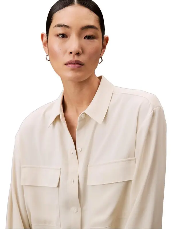 Calvin Klein Relaxed Button-down Utility Shirt - Tofu
