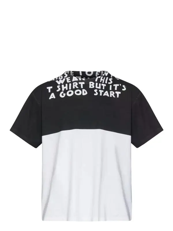 MAISON MARGIELA Graphic-print Panelled T-shirt - White