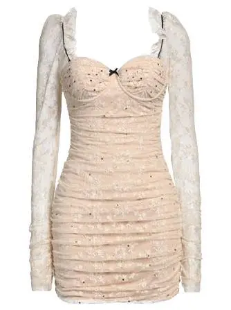 ANIYE BY Mini Bodycon Dress - Beige