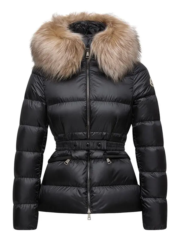 Moncler Boed Hooded Shearling-trimmed Down Jacket - Black