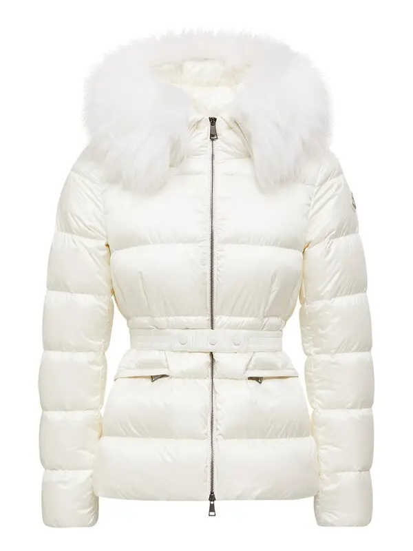 Moncler Boed Hooded Shearling-trimmed Down Jacket - White