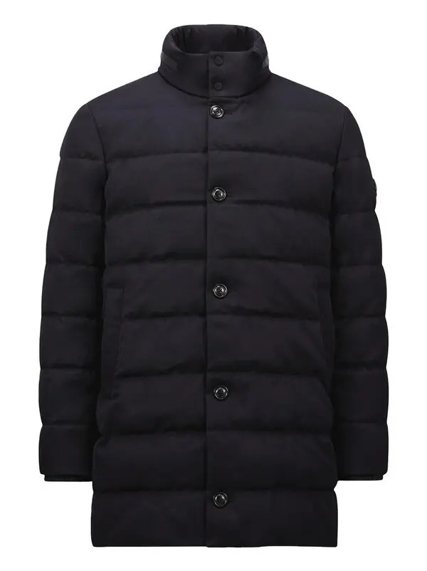 Moncler Vallonpierre Hooded Long Down Jacket - Blue