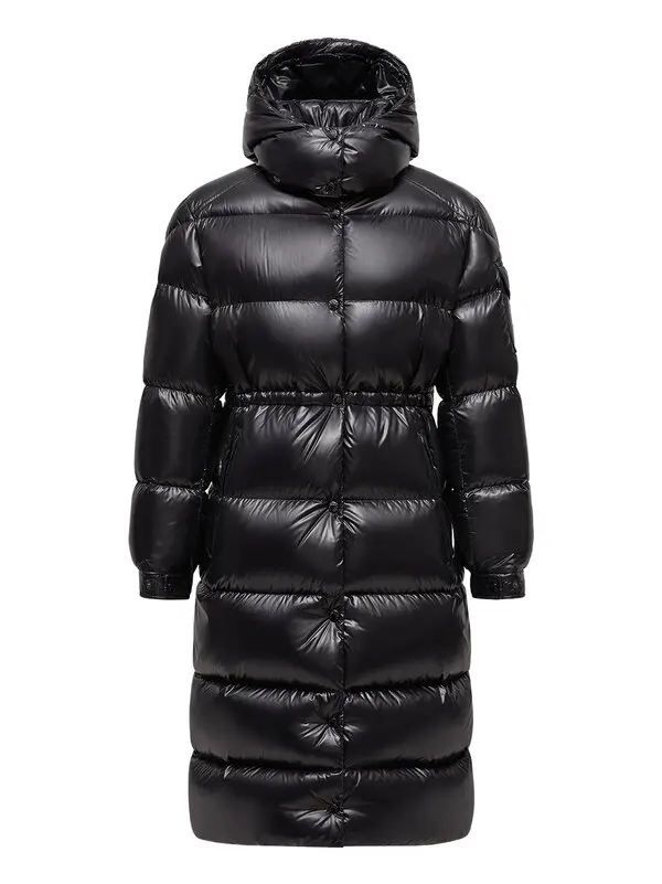 Moncler Cavettaz Hooded Long Down Jacket - Black