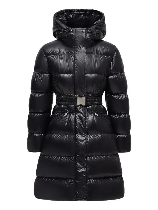 Moncler Bellevue Hooded Long Down Jacket - Black