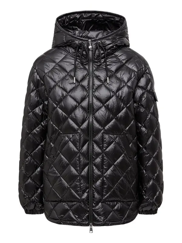 Moncler Diamond-quilted Hooded Down Jacket - Black