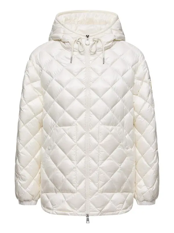 Moncler Diamond-quilted Hooded Down Jacket - White