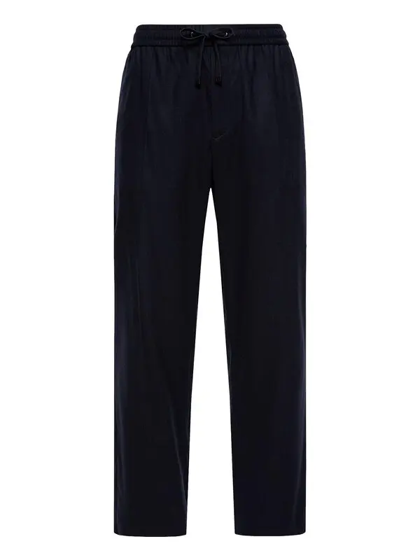 Moncler Cashmere Blend Jogging Pants - Blue