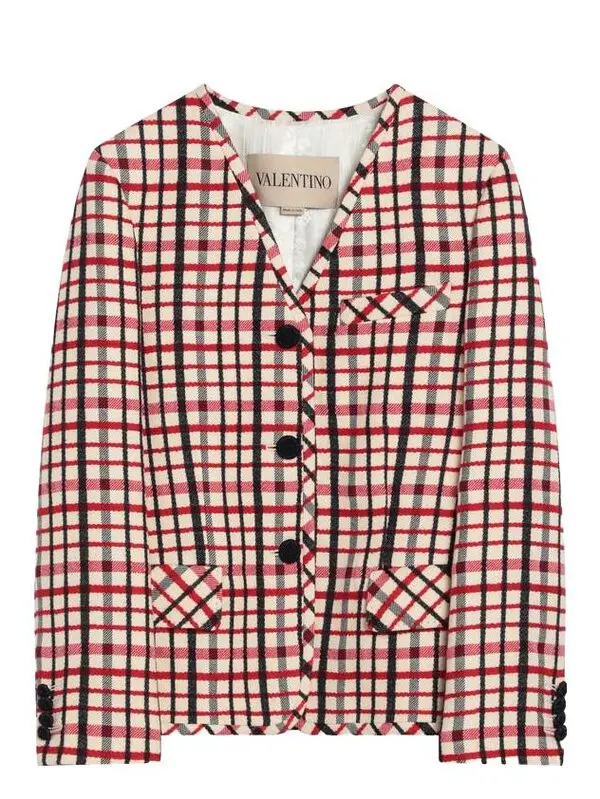 Valentino Garavani Check-pattern Single-breasted Jacket - Multicolor