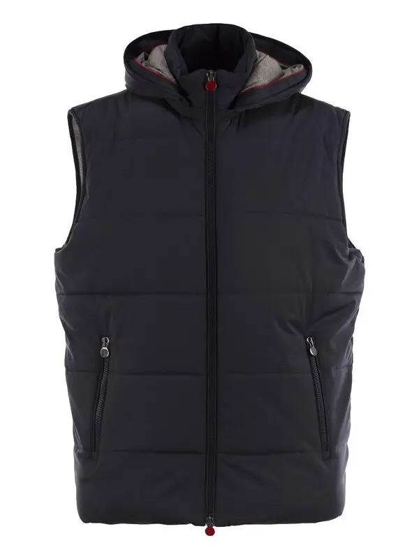 Kiton Hooded Sleeveless Jacket - Navy