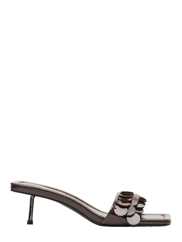 ST AGNI Paillette Kitten Heel - Patent Fudge
