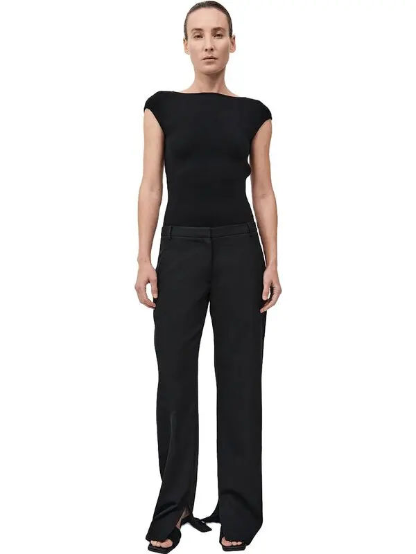 ST AGNI 90s Split Leg Trousers - Black