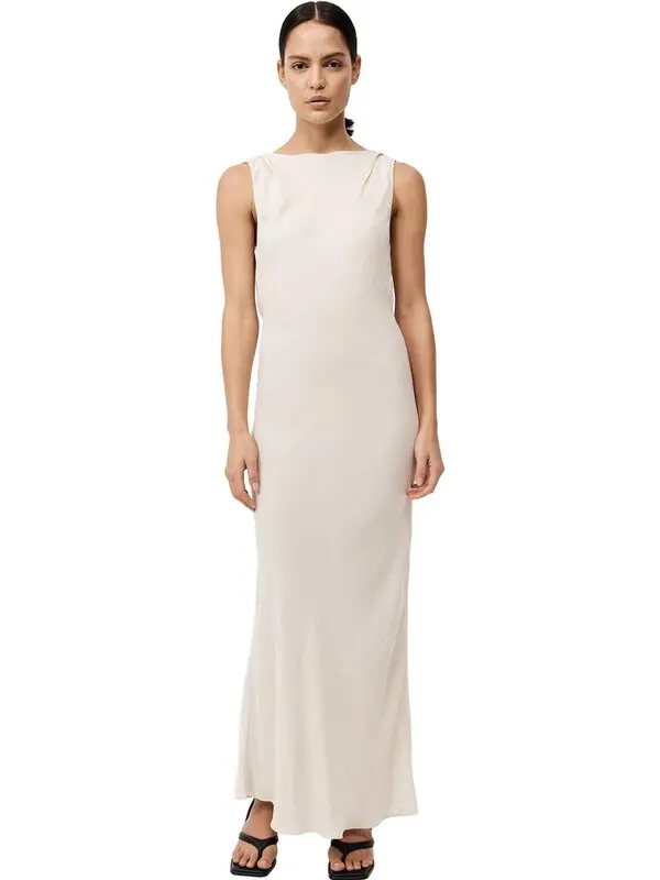 ST. AGNI Draped Cowl Maxi Dress - Dove