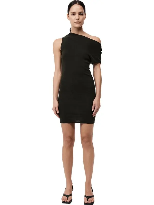 ST. AGNI Asymmetric Knit Mini Dress - Basil