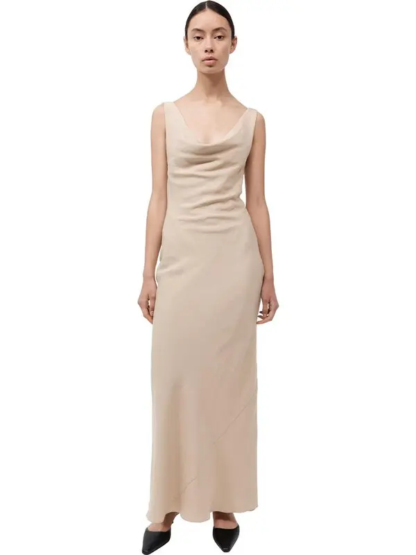 ST. AGNI Double Drape Maxi Dress - Dune