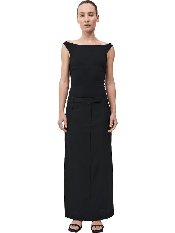 ST AGNI Double Loop Maxi Skirt - Black
