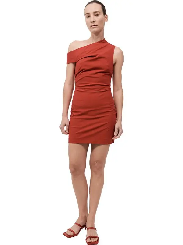ST AGNI Soft Sculptural Mini Dress - Rosso