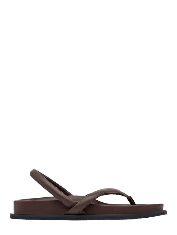 ST. AGNI Slingback Thong Sandals - Chocolate