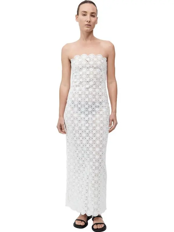 ST AGNI Doily Column Dress - White