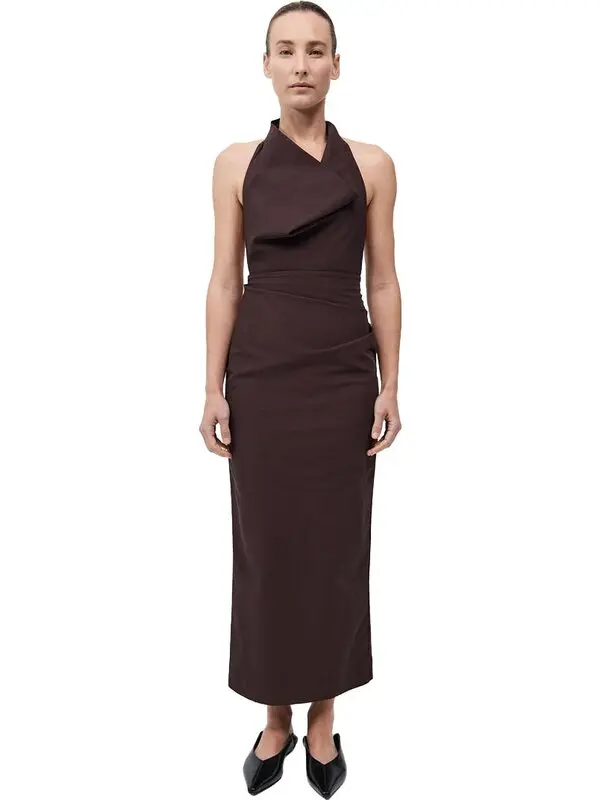 ST AGNI Structural Tie Maxi Dress - Port