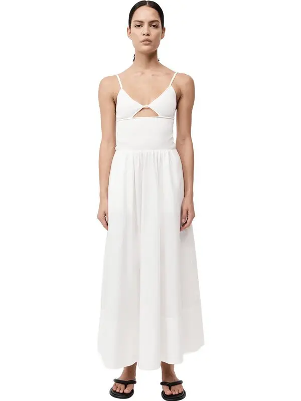 ST. AGNI Knit Cami Maxi Dress With Cut-out - White