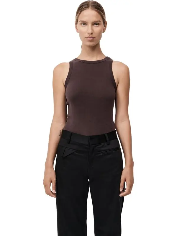 ST AGNI Organic Cotton Bateau Tank - Raisin