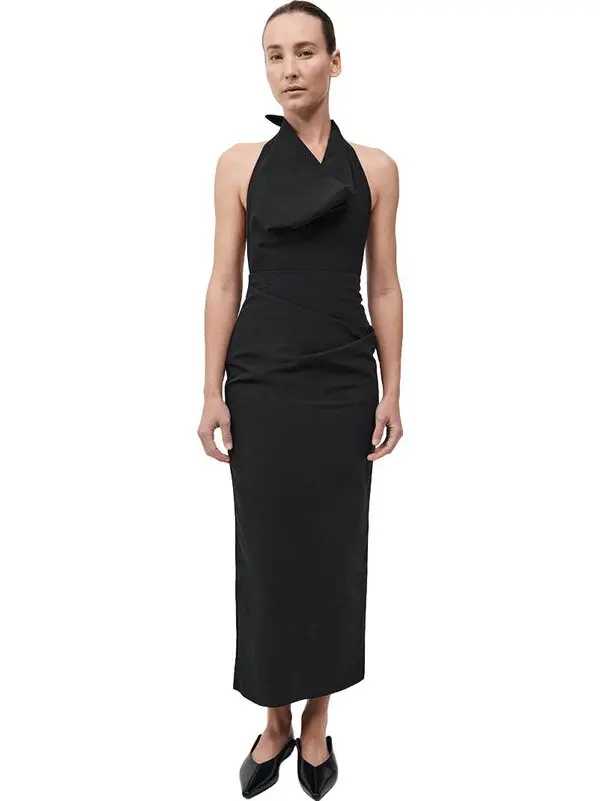ST. AGNI Structural Tie Maxi Dress - Black