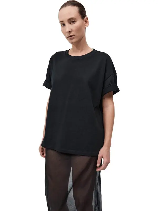 ST AGNI Organic Cotton Relaxed Tee - Black