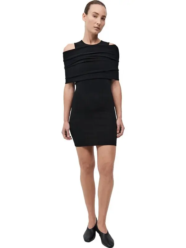 ST AGNI St. Agni Detachable Layer Knit Mini Dress - Black