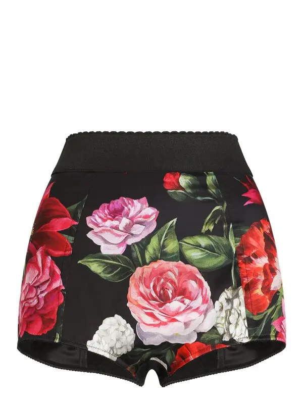 Dolce & Gabbana Flower Satin Shorts - Print