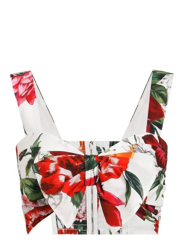 Dolce & Gabbana Floral Poplin Bra Top - Print