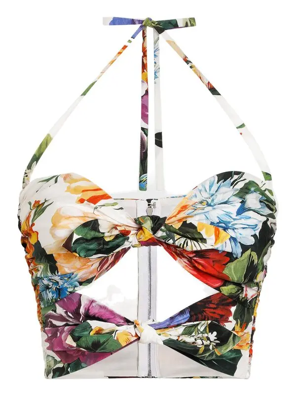 Dolce & Gabbana Flower Bouquet- Poplin Top - Print
