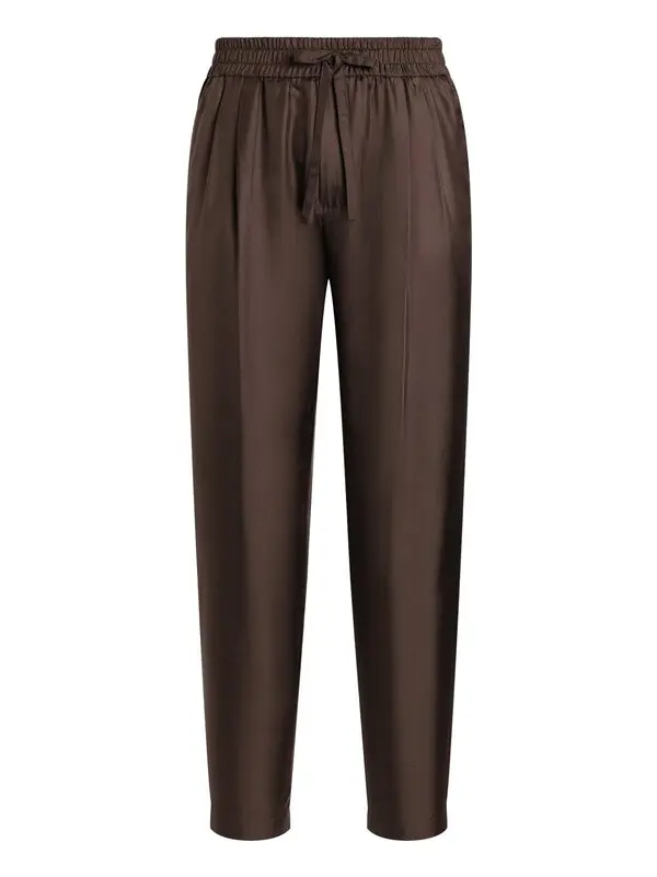 Dolce & Gabbana Silk Twill Jogging Trousers - Brown