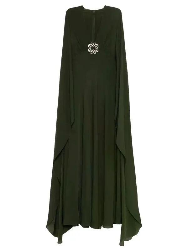 Elie Saab Crystal-embellished Gown - Green